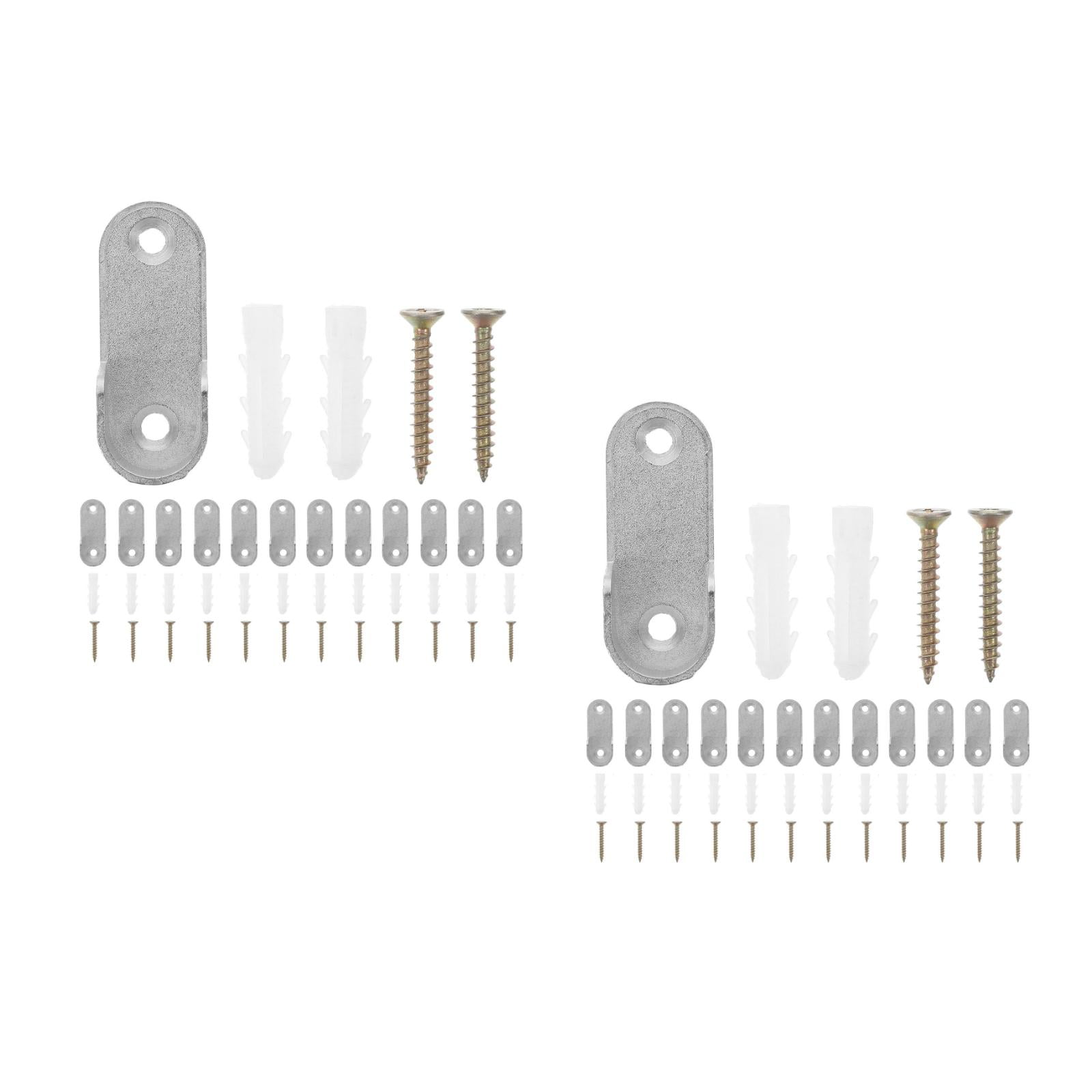 MLINS 24 pcs Cabinet Rod End Supports Heavy Duty Closet Brackets Flange ...