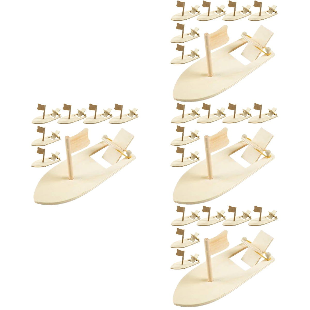 MLINS 24 pcs DIY Wooden Sailboat Models Wood Boat Craft Unpainted Boat ...