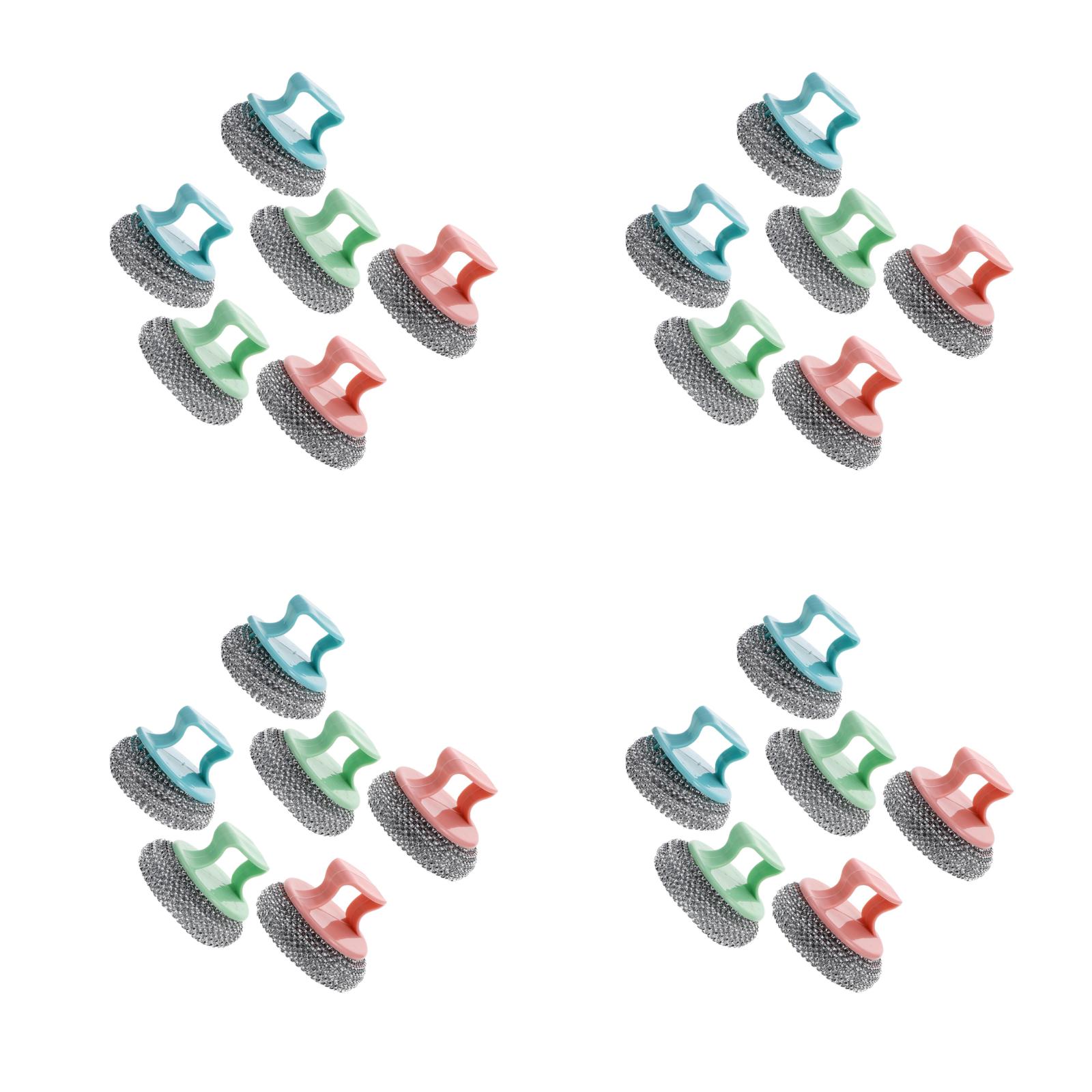 MLINS 24 pcs Detachable Handle Scrubber For Dishes Stainless Steel Dish ...