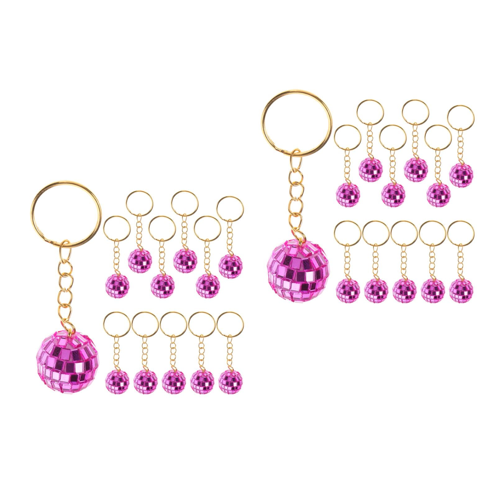 MLINS 24 pcs Mini Disco Ball Keychain, Disco Ball Party Accessories ...