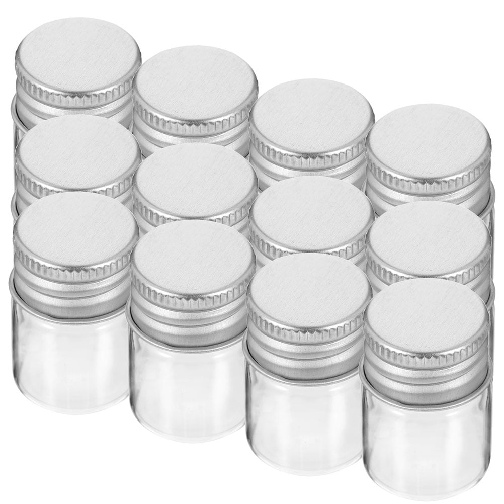 MLINS 24pcs Clear Empty Glass Jars Small Glass Storage Oil Vials Sample ...