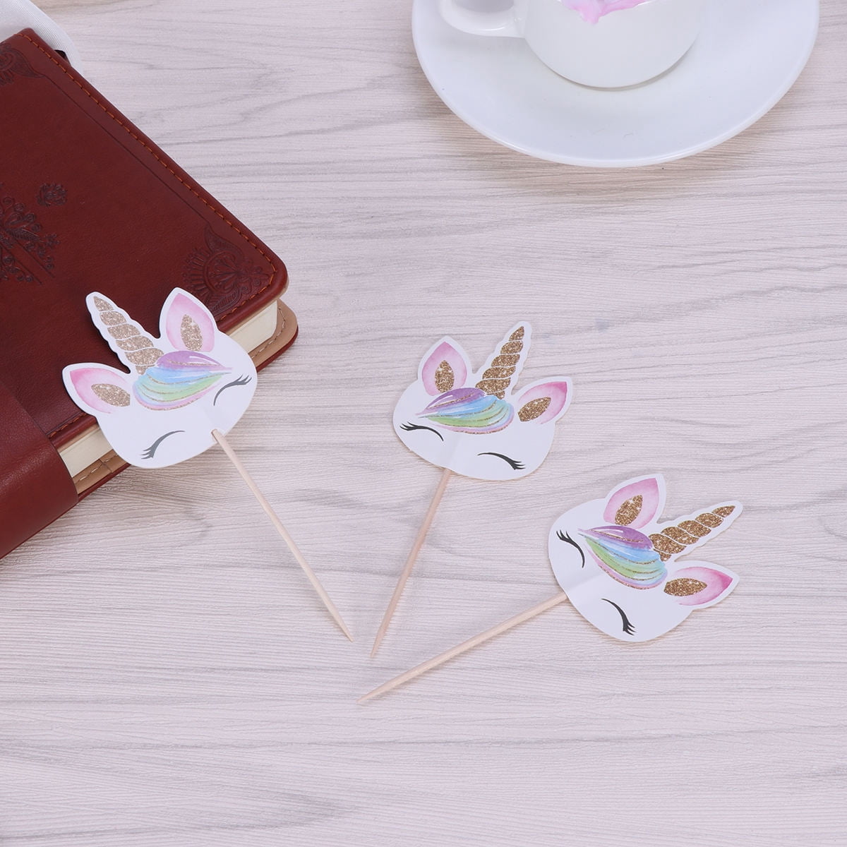 MLINS 24pcs EcoFriendly DoubleSided Cake Cupcake Toppers for Birthday ...