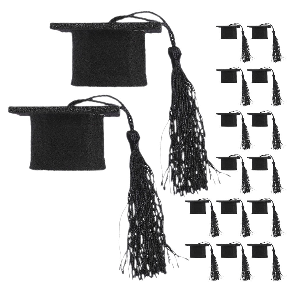 MLINS 24pcs Mini Graduation Cap for Crafts Felt Graduation Hat ...