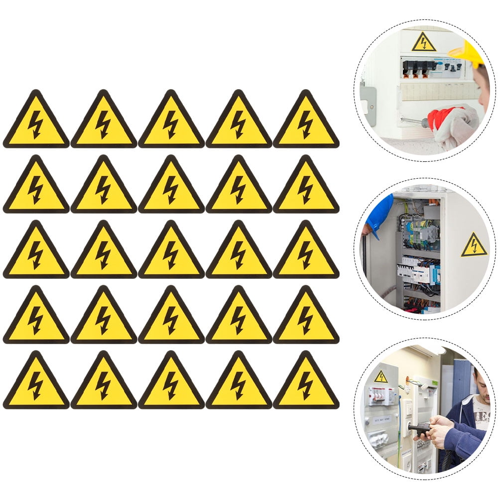 MLINS 25 Sheets Label Anti-electric Shock Sign Sticker Electrical ...