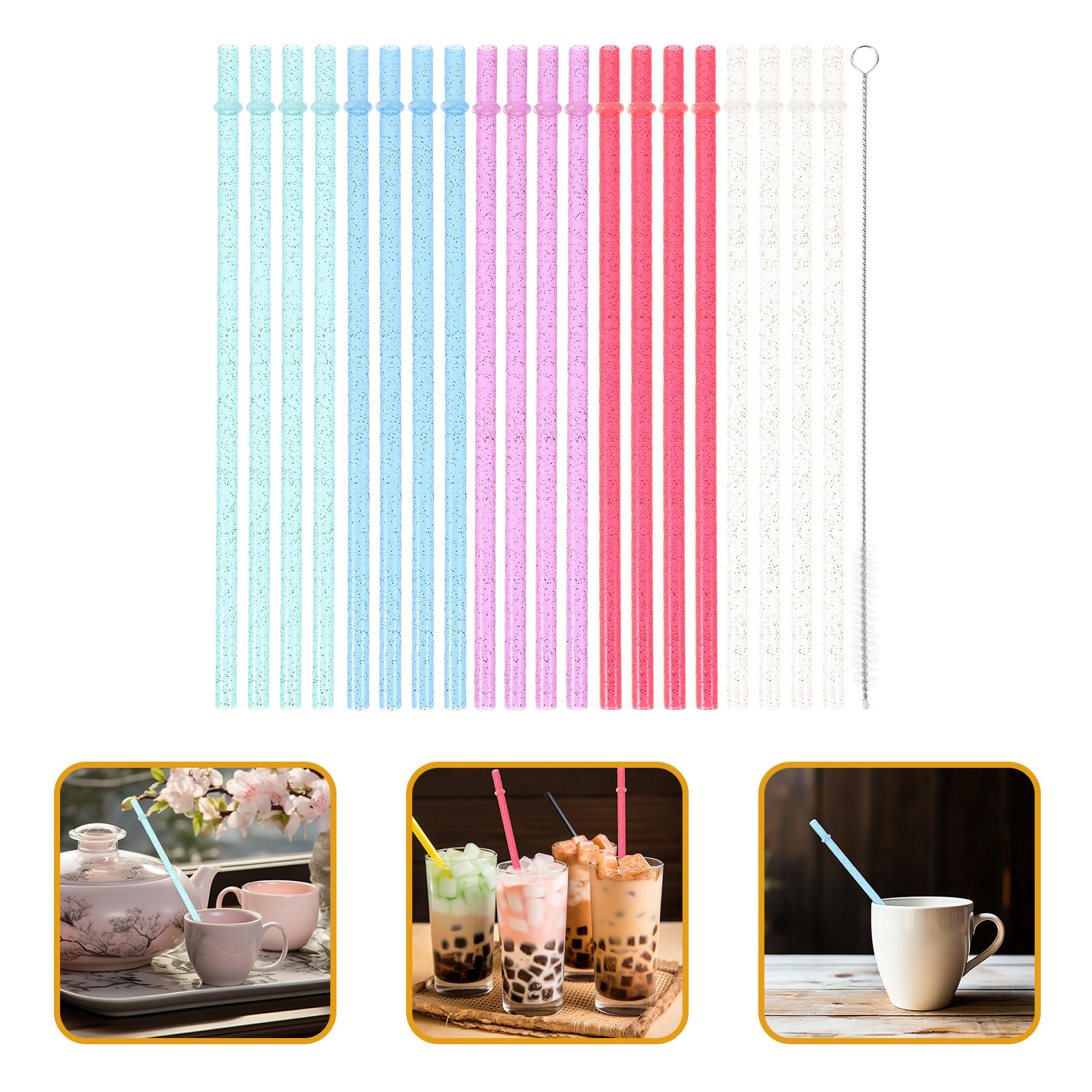 PTOOTP Decorative Design Reusable Straws for Party 25Pcs - Walmart.com