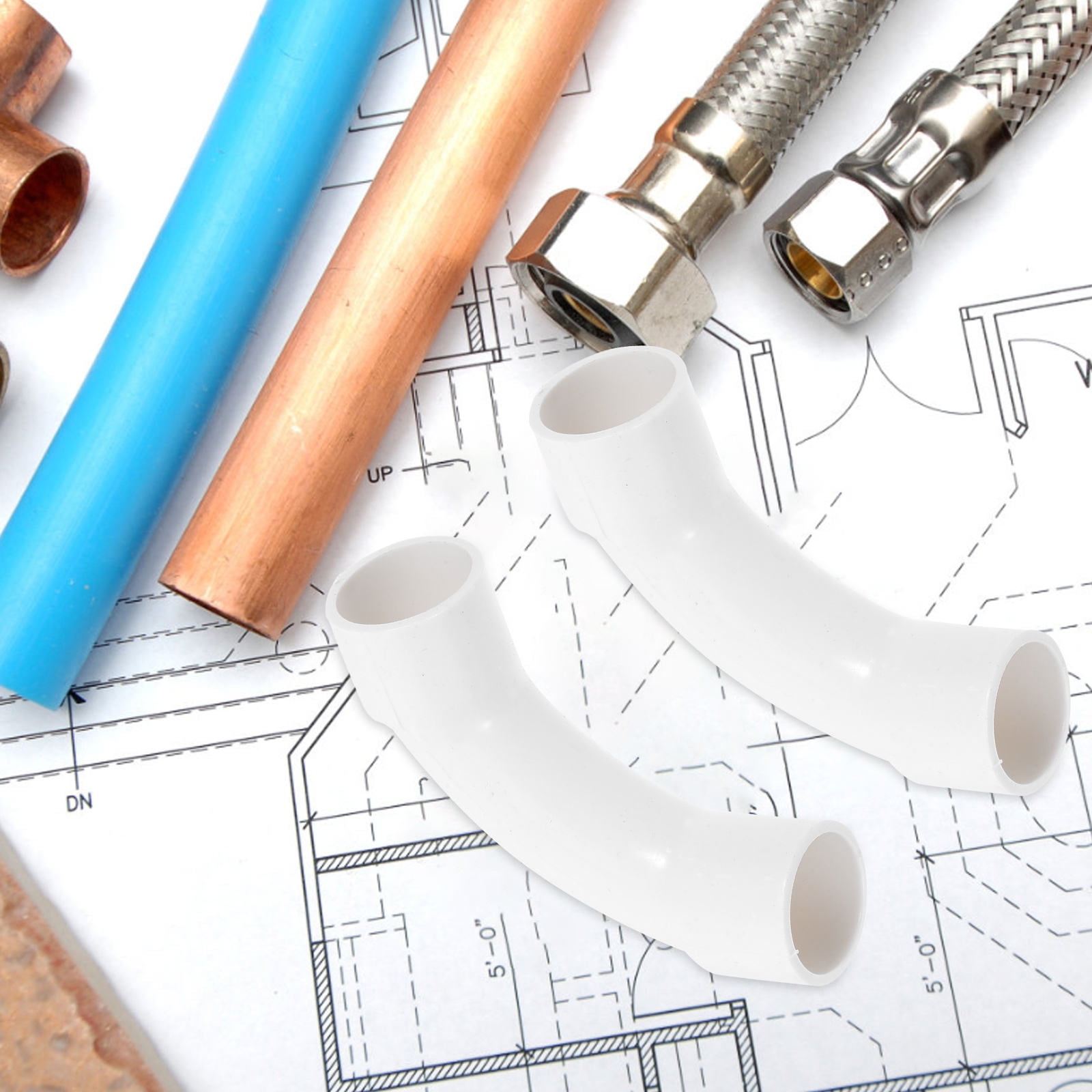 MLINS 25pcs 90 Degree PVC Pipe Elbow Joint Sweep Connector for Plumbing ...