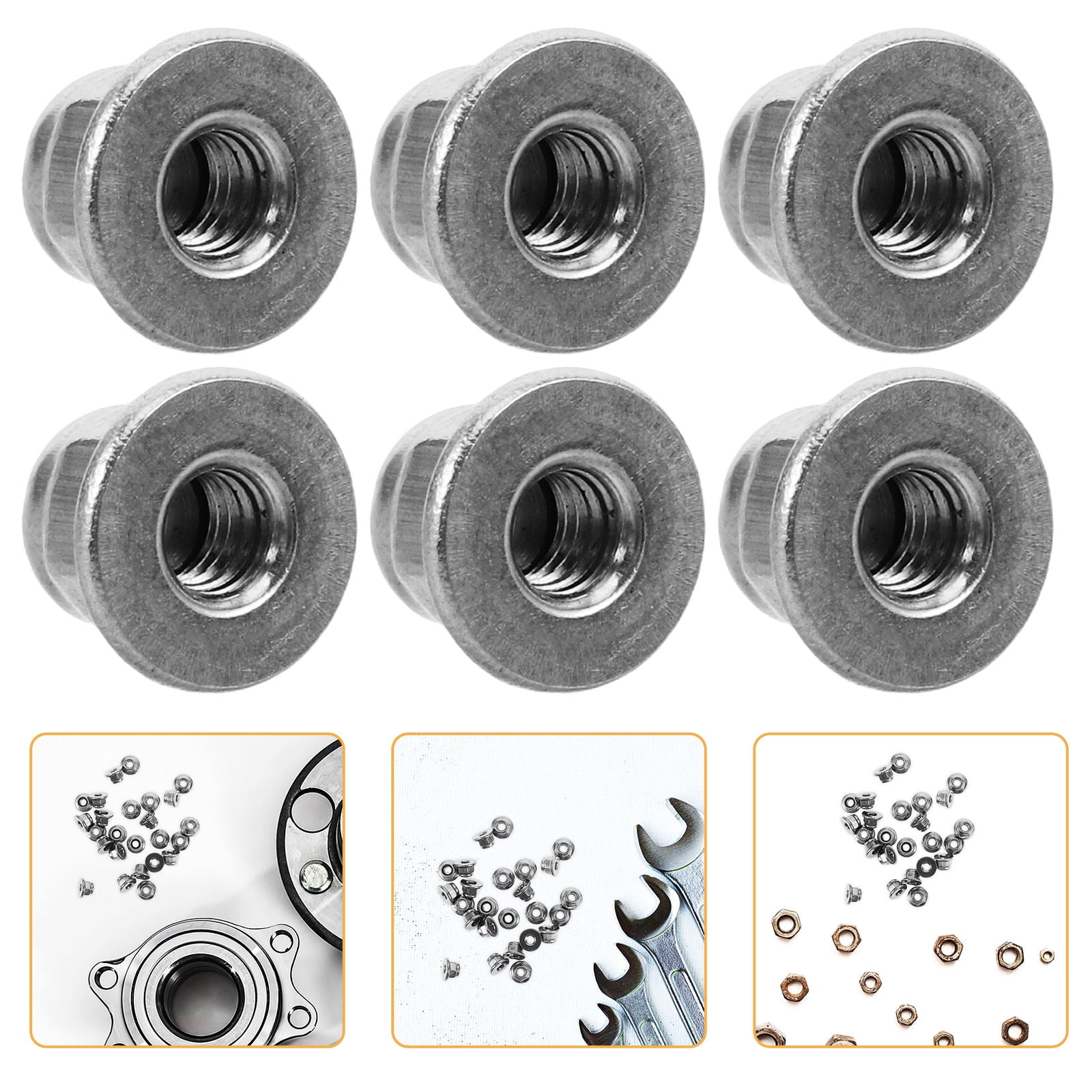MLINS 25pcs Self-Locking Hexagonal Flange Nuts Stainless Steel Nylon ...