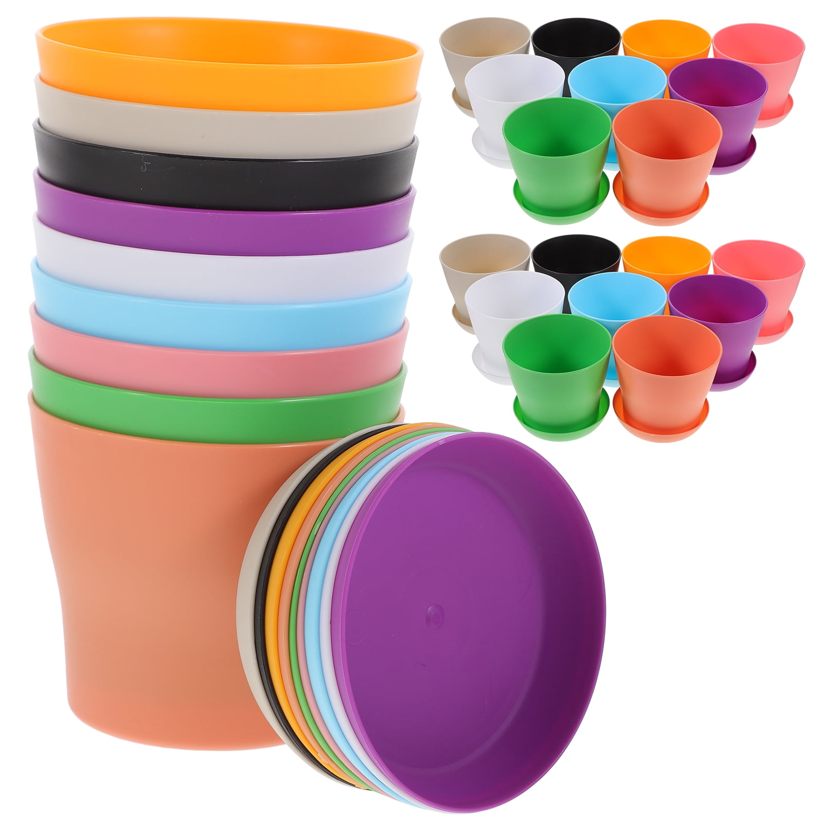 MLINS 27Pcs Drainable Flowerpot Round Plant Pot Plants Growing Pots for ...