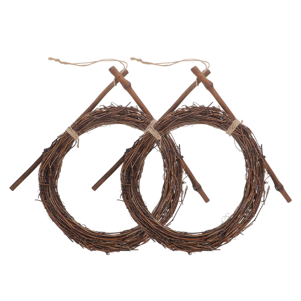 MLINS 2PCS Christmas Rattan Wreath Base Wreath Frames Craft DIY Rattan ...