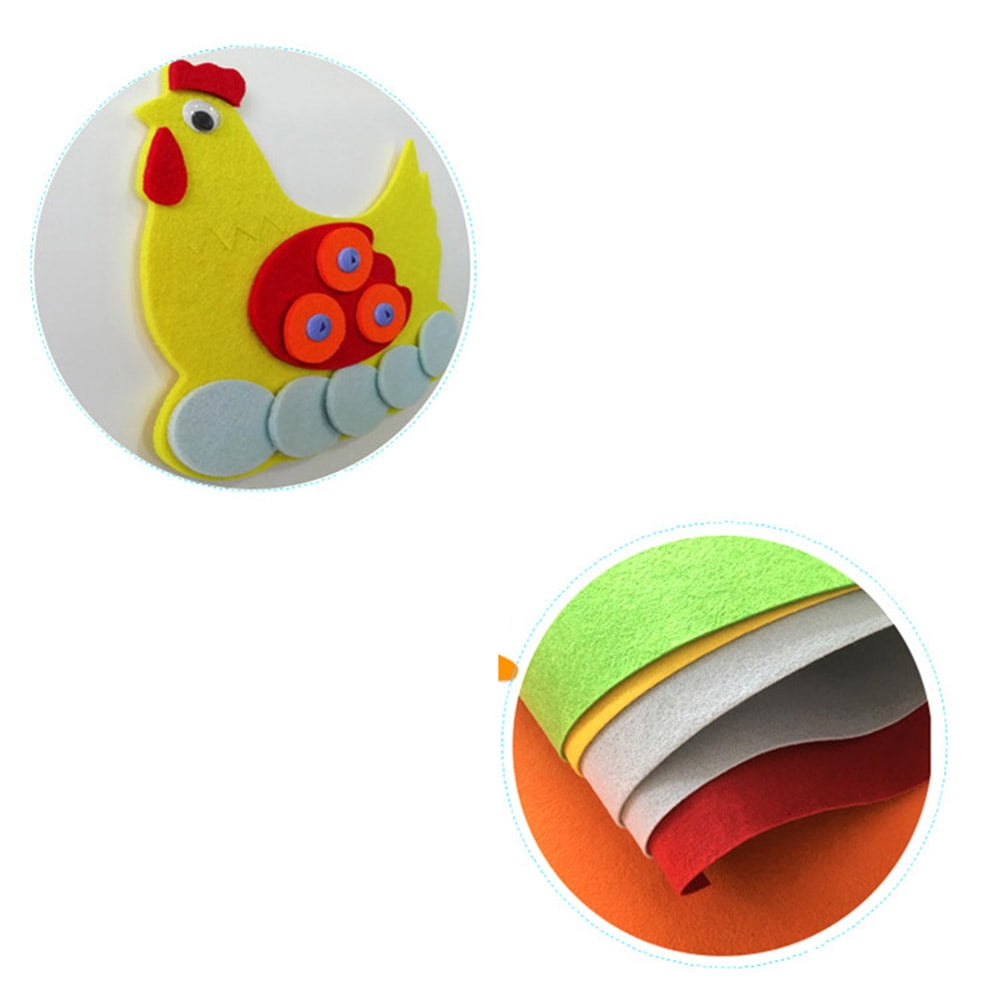 MLINS 2PCS DIY Nonwovens Handmade Toys Cartoon Hen Hatched Egg Button ...