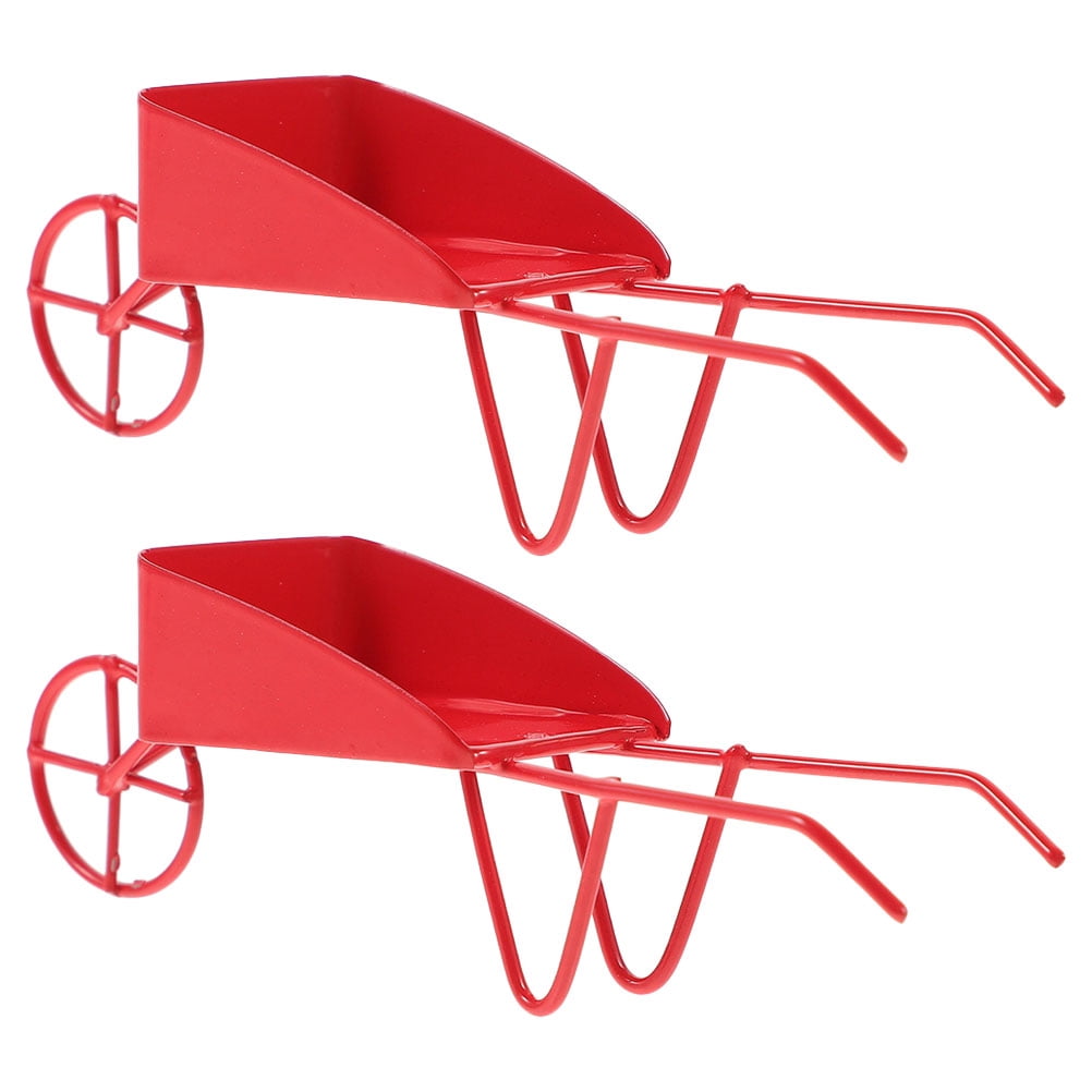 MLINS 2PCS Dollhouse Miniatures Metal Tiny Wheelbarrows Miniature ...