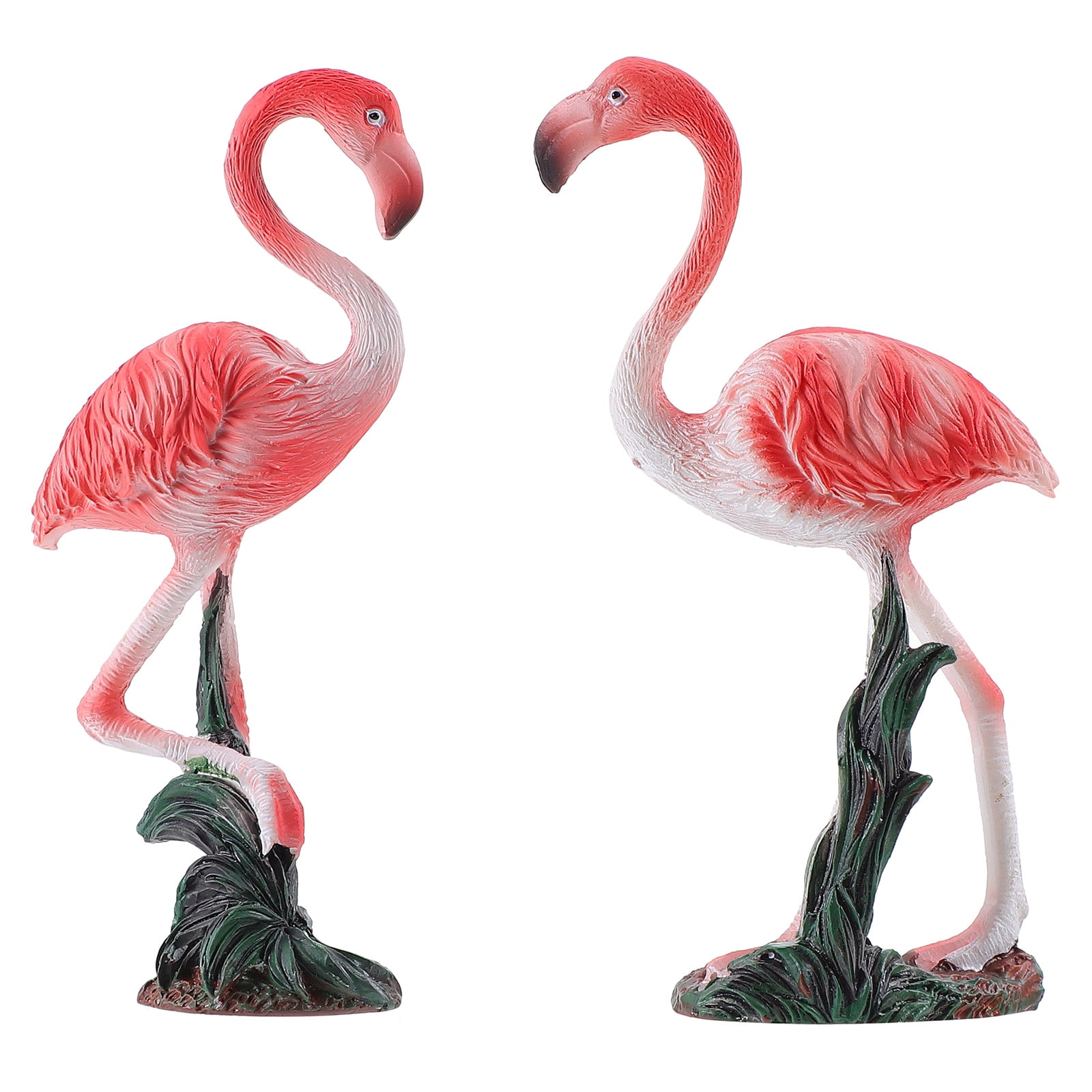 MLINS 2PCS Resin Flamingo Garden Decor Flamingo Statues for Outdoor ...
