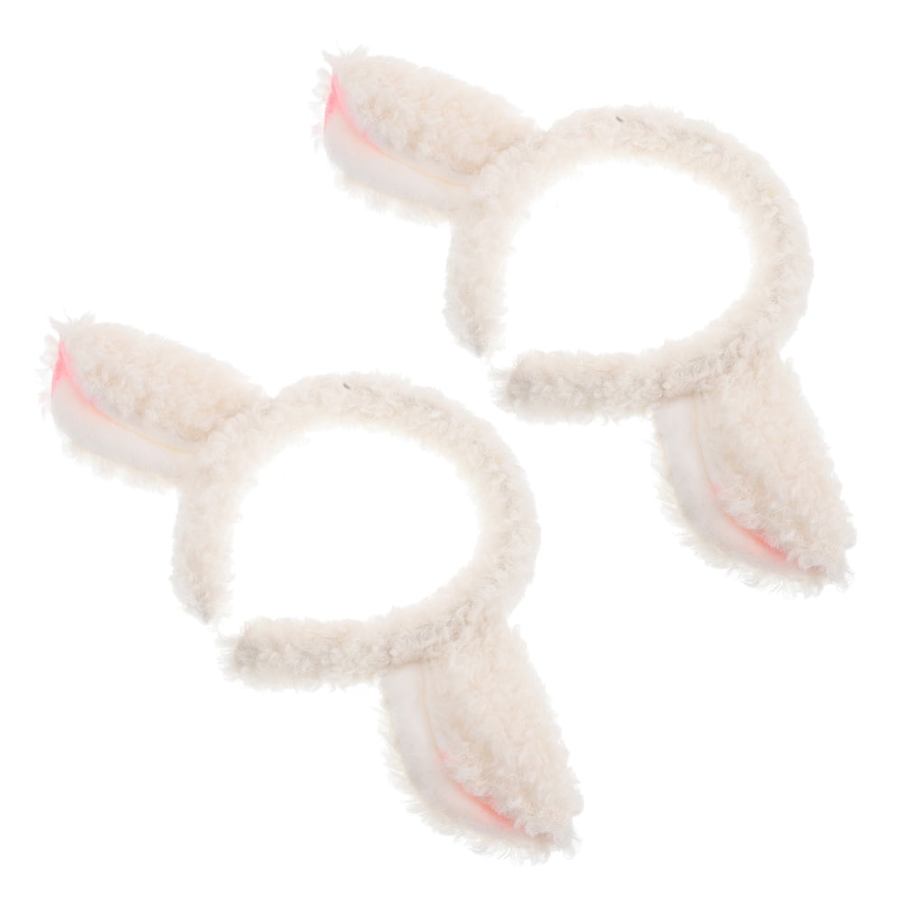 MLINS 2PCS Soft Plush Sheep Ear Headband Cute Lamb Ears Hair Hoops ...