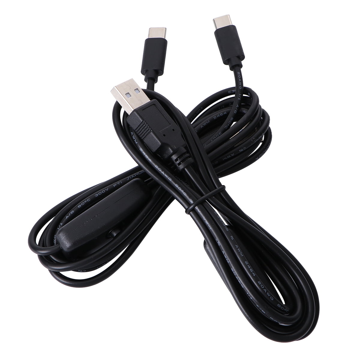 MLINS 2Pc 1.5M 3A USB Type- Cable with ON/OFF Button Supply Wire ...