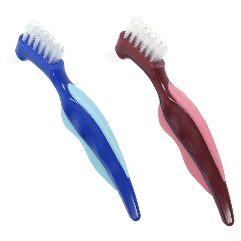 MLINS 2Pcs Denture Toothbrushes Denture Brush Denture Cleaning Brush ...
