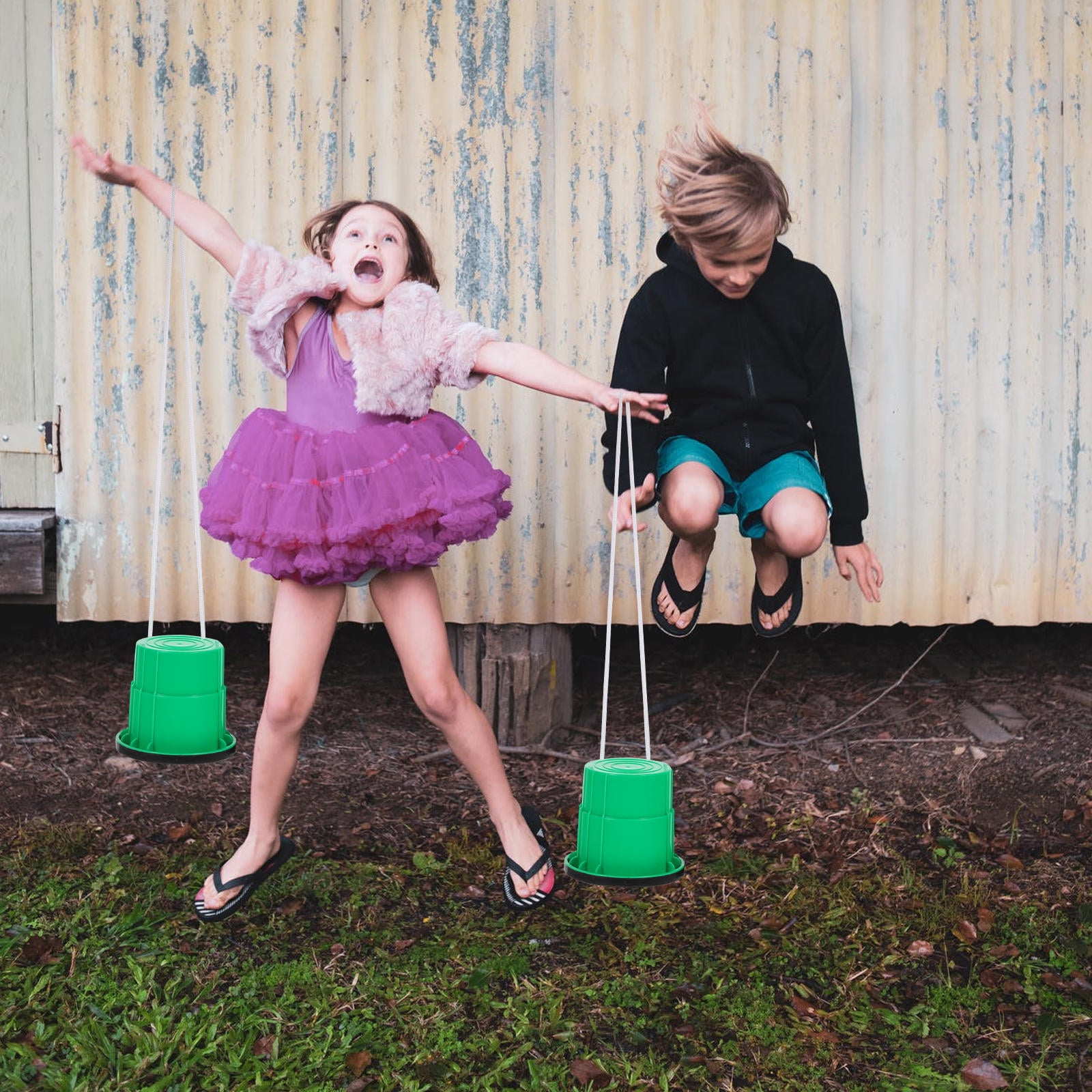 MLINS 2Pcs Kids Walking Stilts Green Stilt Toys for Sensory Calming in ...