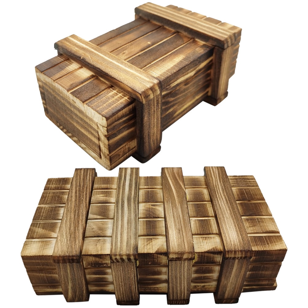 PTOOTP Puzzle Box Toy Wooden 2Pcs 6.1x3.3x2.1in - Walmart.com