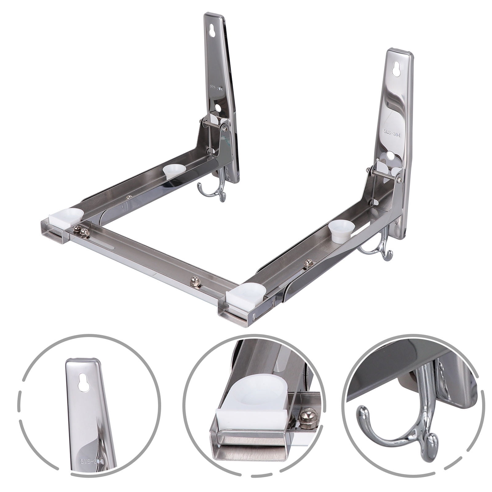 MLINS 2Set Rectangular Retractable Design Wall Mounted Oven Rack Storage Shelf for Homeowners ...