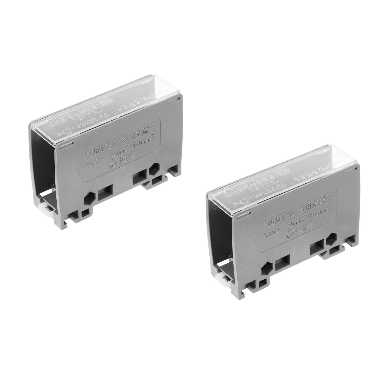 MLINS 2pcs 1 In 6 Out Din Rail Terminal Blocks Connectors Push In Wire ...
