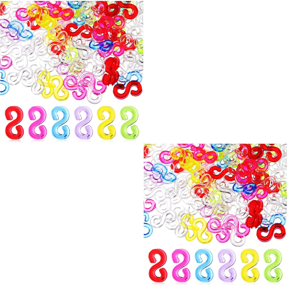 MLINS 2pcs 40 Bags Loom Rubber Band Clips Bracelet Making Rubber Band S ...