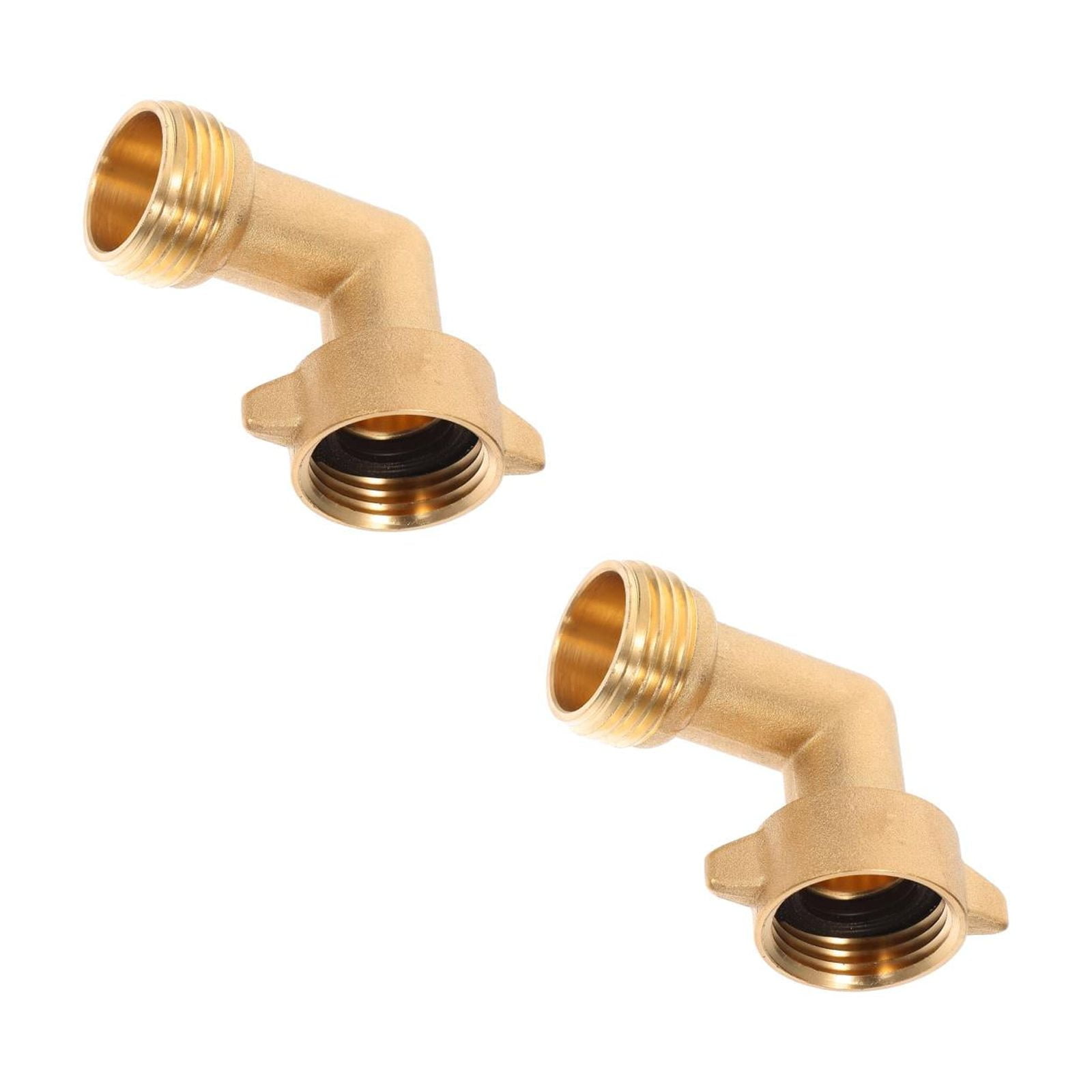 MLINS 2pcs 90 Degree Garden Hose Elbow Pipe Connector 3/4 Inch Brass ...