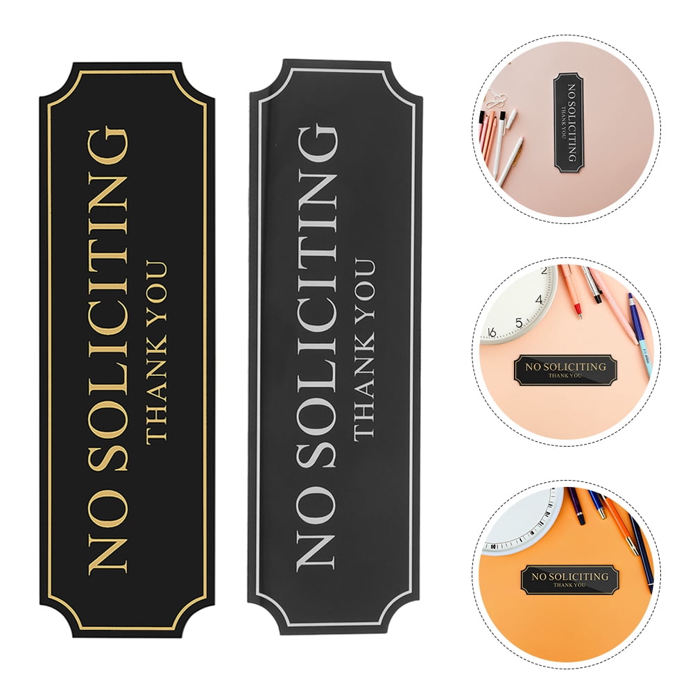MLINS 2pcs Acrylic No Soliciting Sign with Adhesive Backing Easy to ...