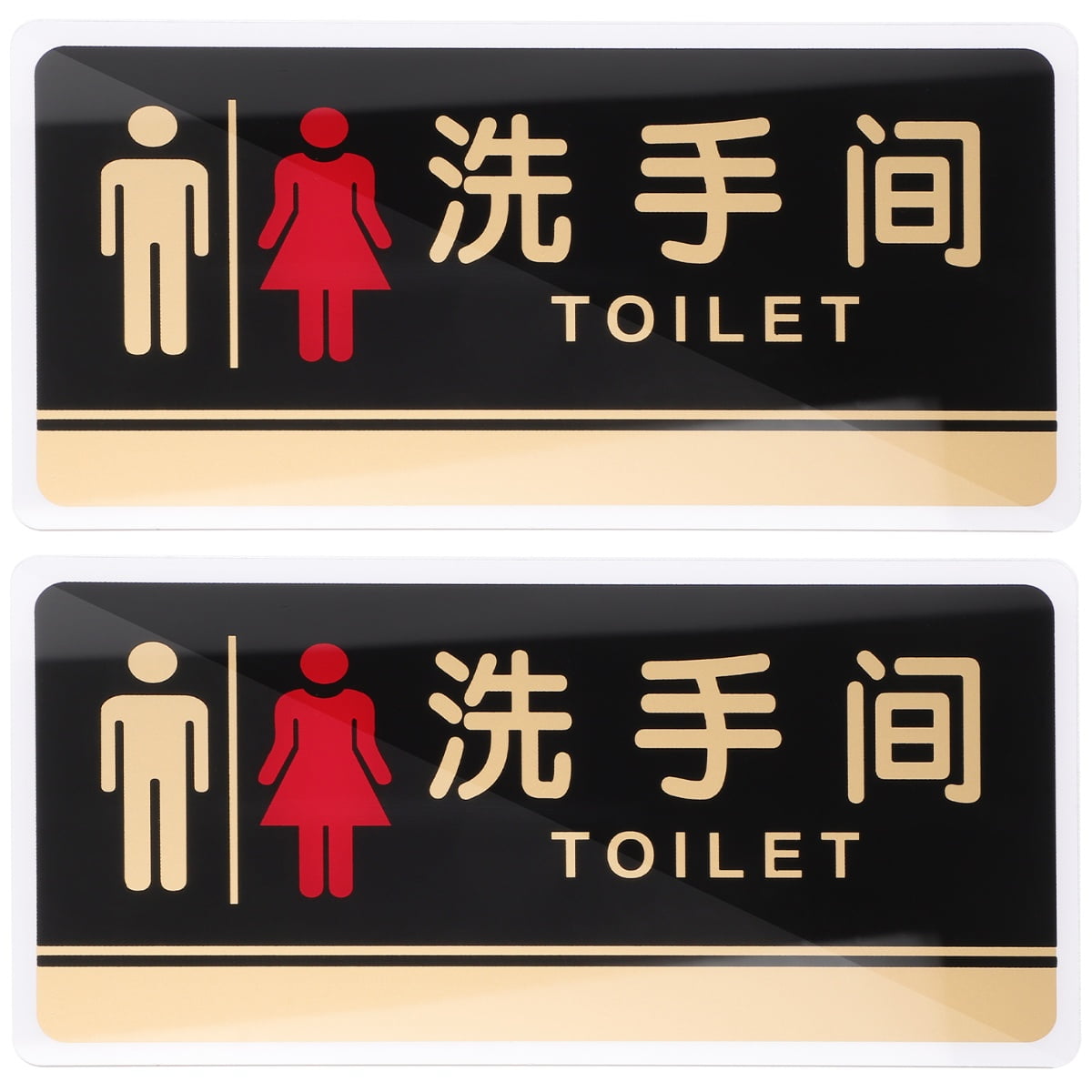 MLINS 2pcs Acrylic Toilet Signs WC Identification Creative Restroom ...