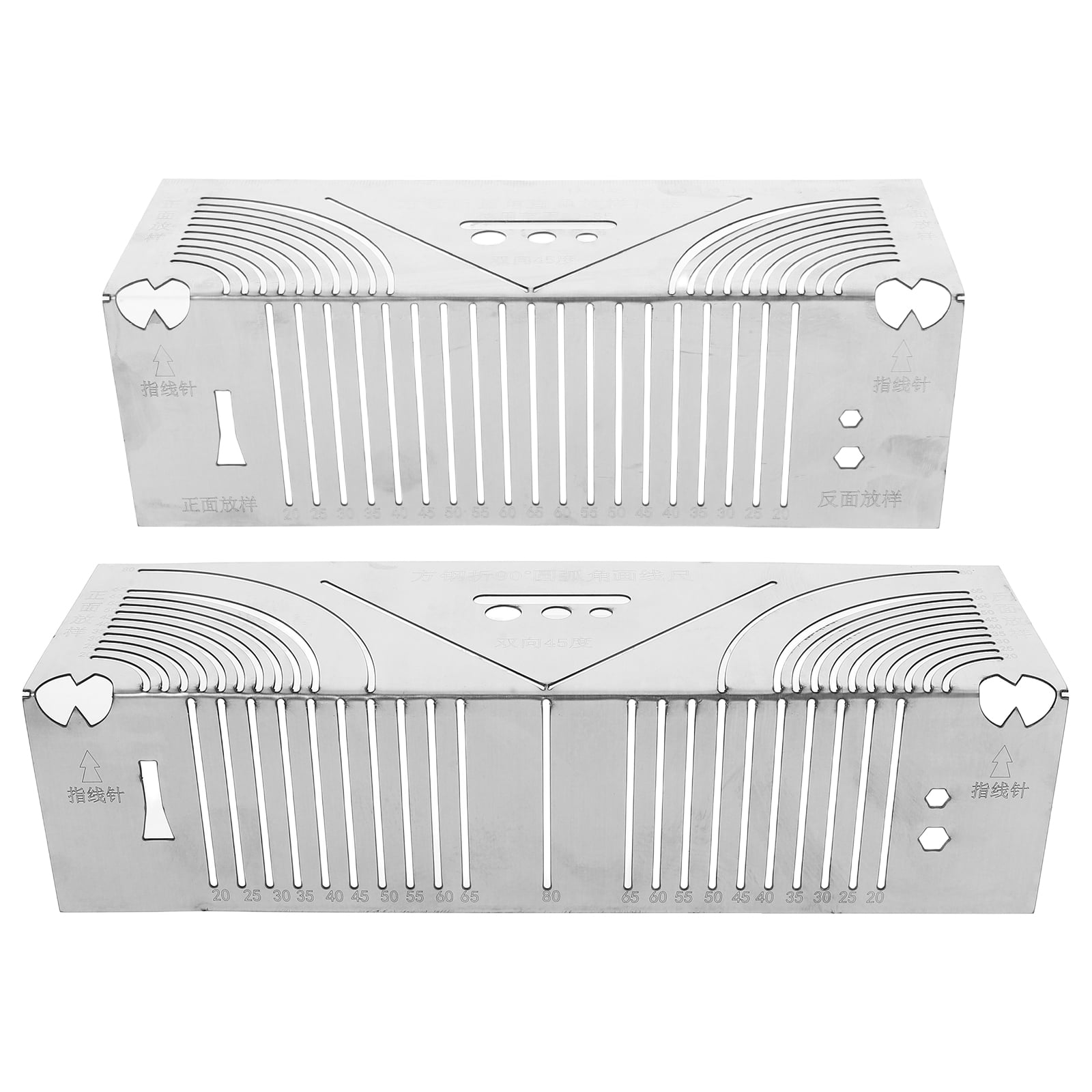 MLINS 2pcs Arc Marking Ruler Multifunction Angle Ruler Stainless Steel ...