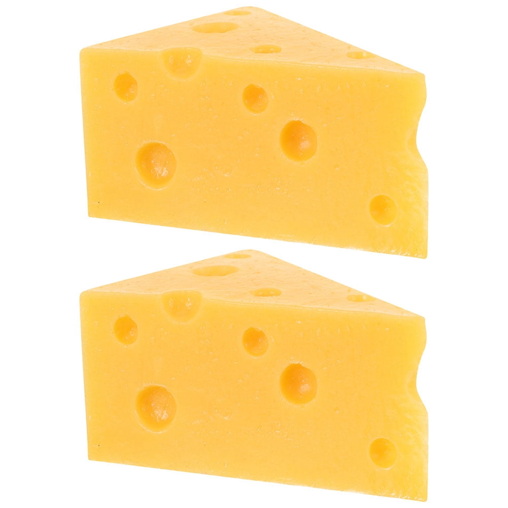 MLINS Realistic Yellow Resin Cheese Model for Decoration 2 Pcs Triangle ...