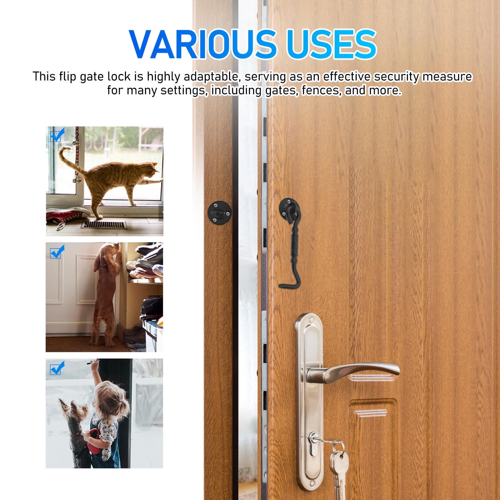 MLINS 2pcs Barn Door Hook Lock Stainless Steel Hook and Latch Door ...