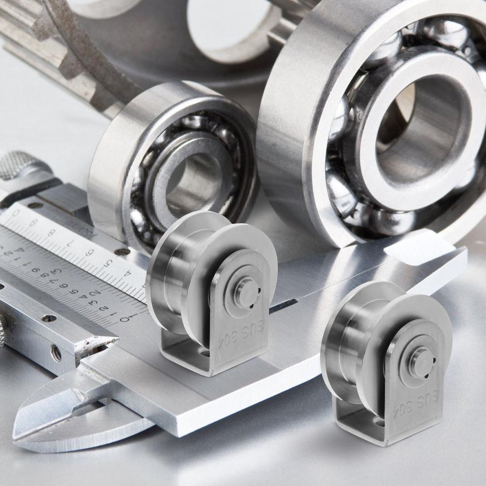 MLINS 2pcs Barn Door Pulley Set Wheel System for Stainless Steel Pulley ...