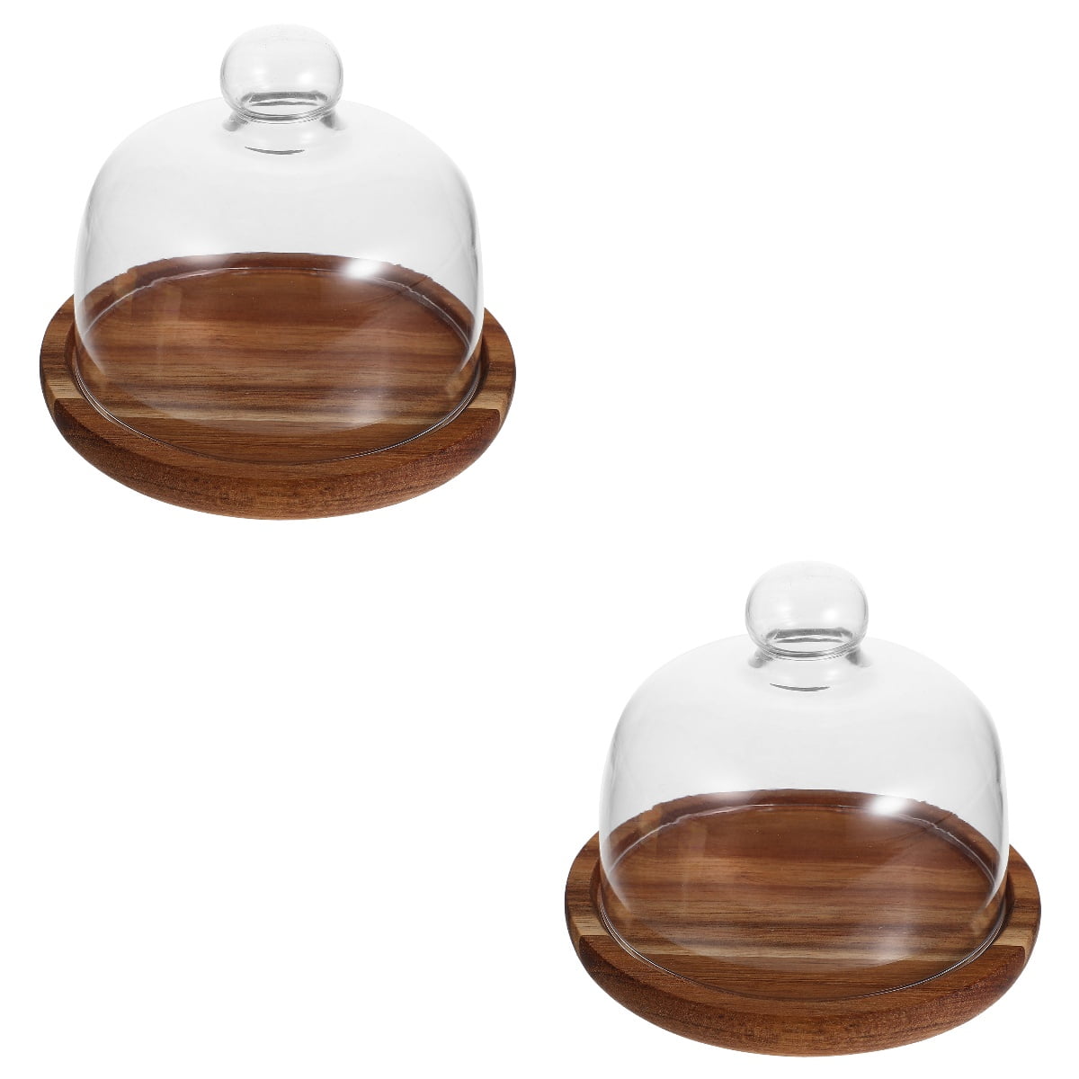 MLINS 2pcs Cake Display Stand Covered Cake Stand Wooden Cupcake Stand ...