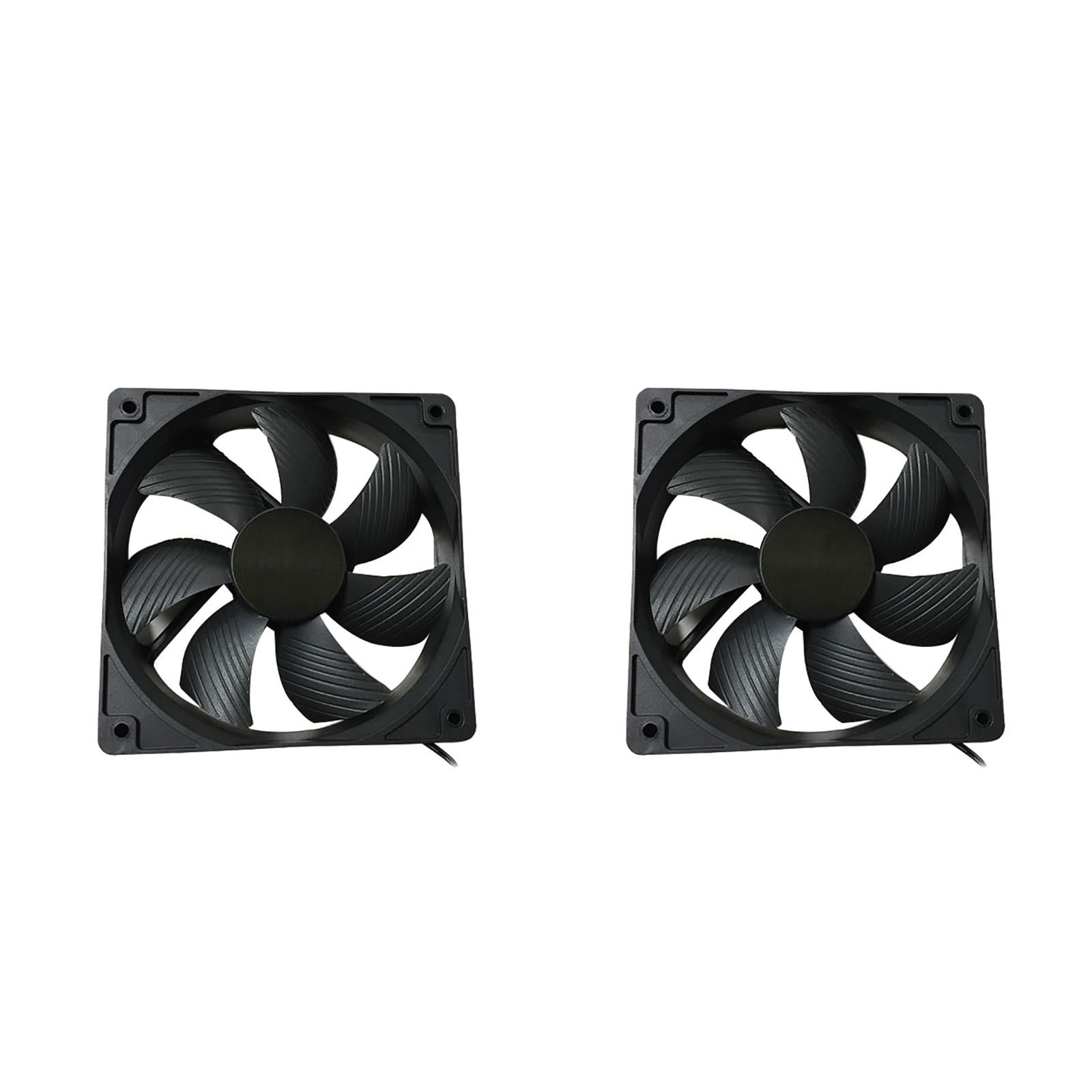 MLINS 2pcs Computer Fan 12cm Double Ball Bearing Chassis Air Cooler ...