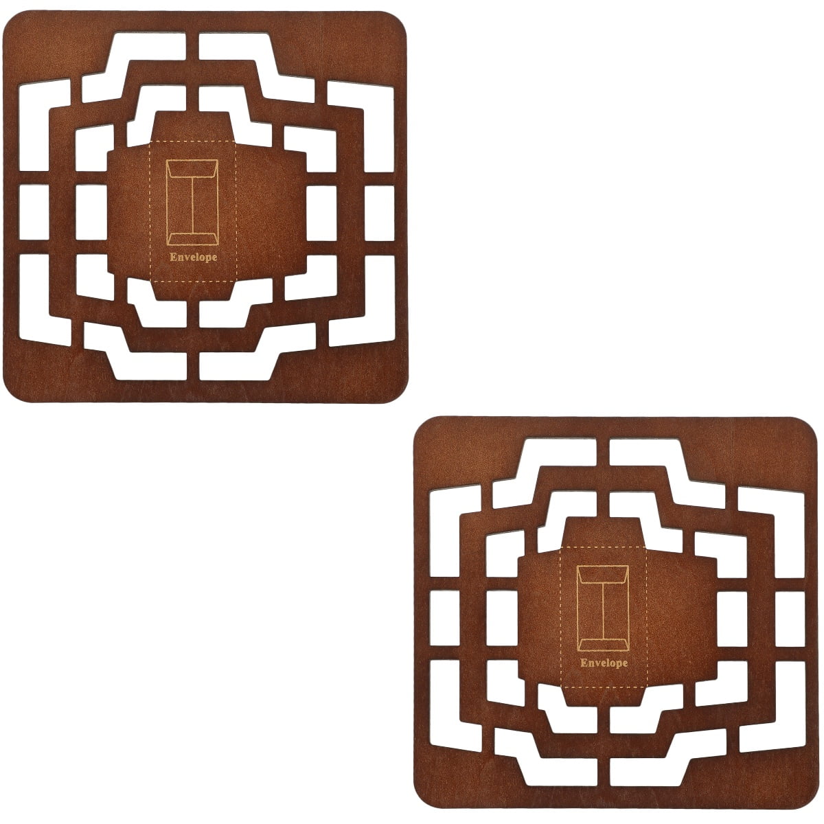 MLINS 2pcs Creative Envelope Wood Template Envelope Diy Stenicl ...