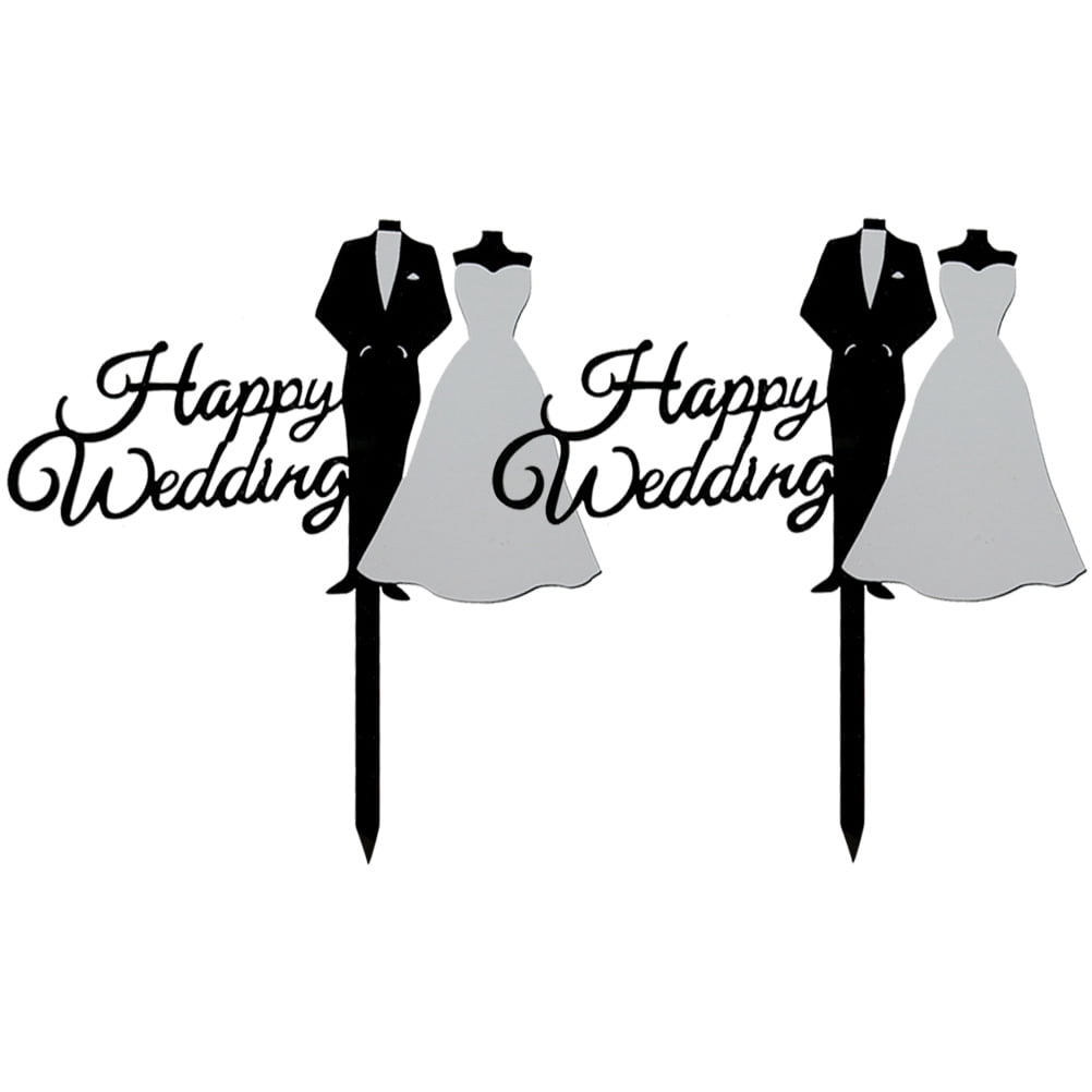 MLINS 2pcs Decorative Cake Toppers Wedding Theme Cake Toppers Suit ...