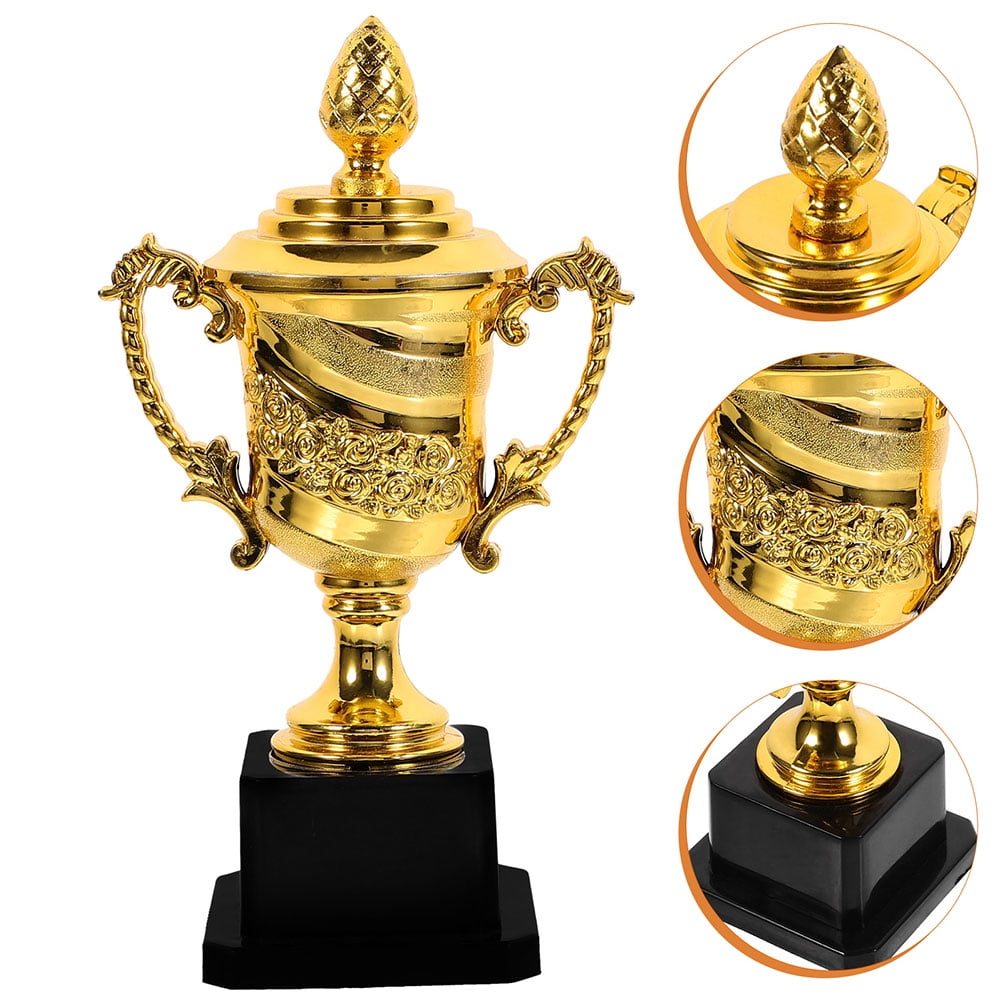 MLINS 2pcs Delicate Trophy Plastic Trophy Prop Gold Plastic Trophy ...