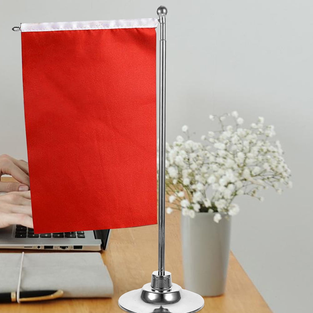 MLINS 2pcs Desktop Flag Pole Holder Stainless Steel Mini Flag Stand For ...