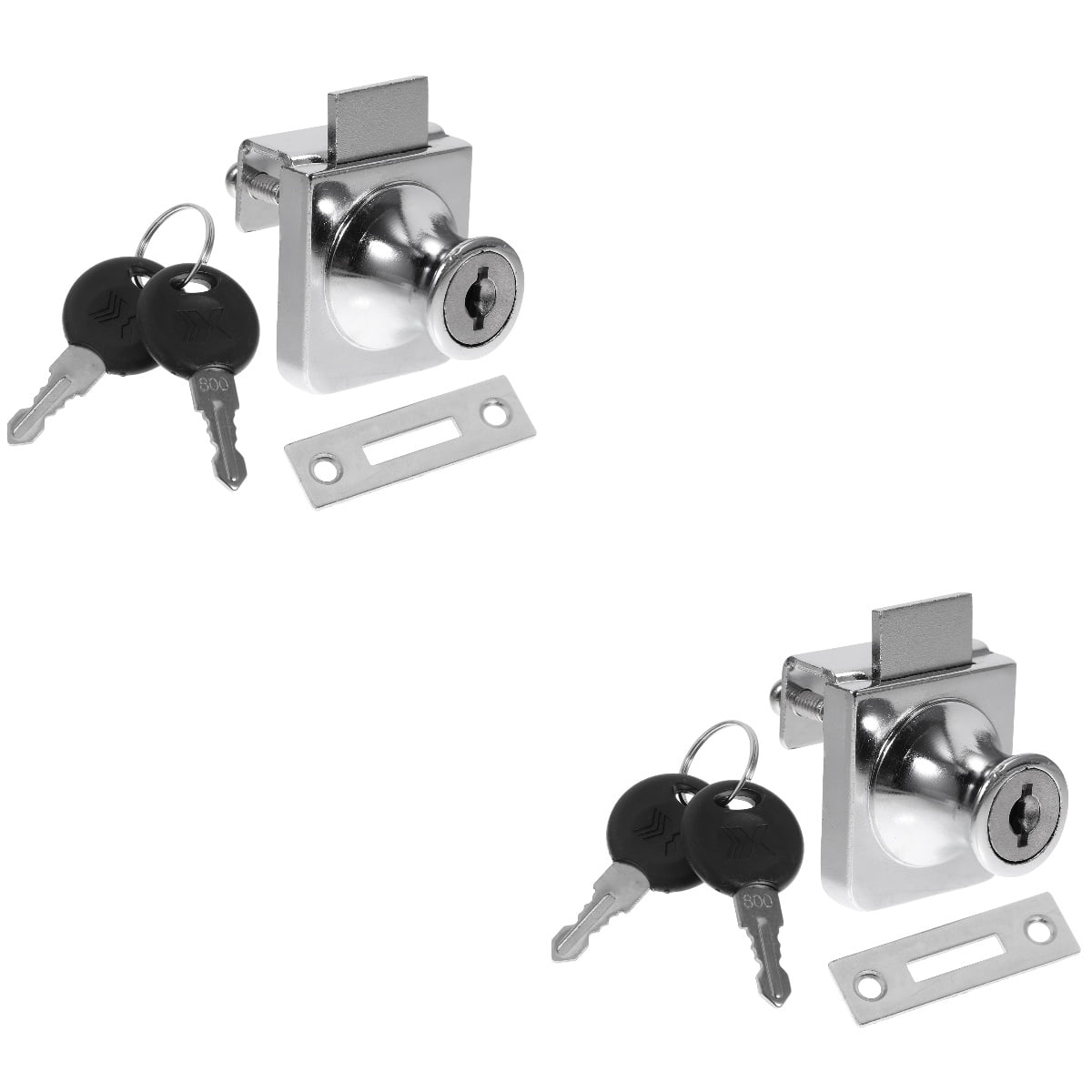 MLINS 2pcs Display Cabinet Lock Glass Showcase Lock Glass Door Lock for ...