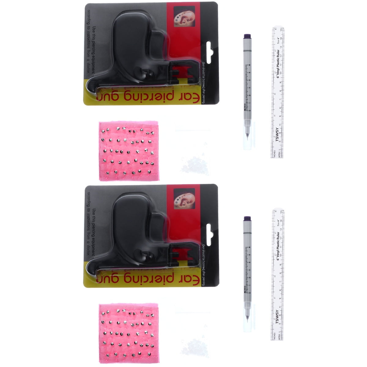 MLINS 2pcs Ear Piercing Tool Kit No Pain Ear Piercer Tool Kit Body ...