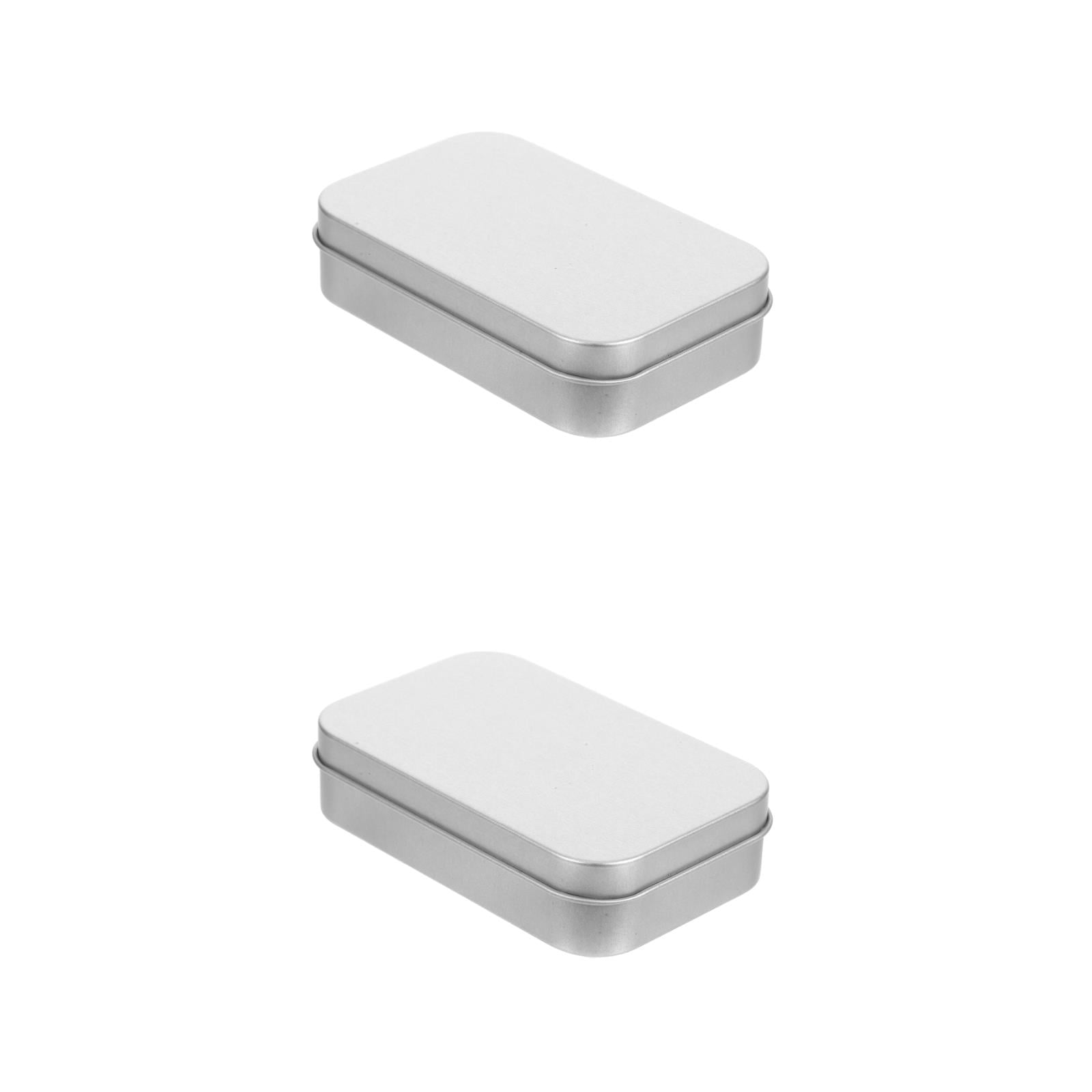 MLINS 2pcs Elegant Lidded Tin Box Metal Rectangular Boxes Candy ...