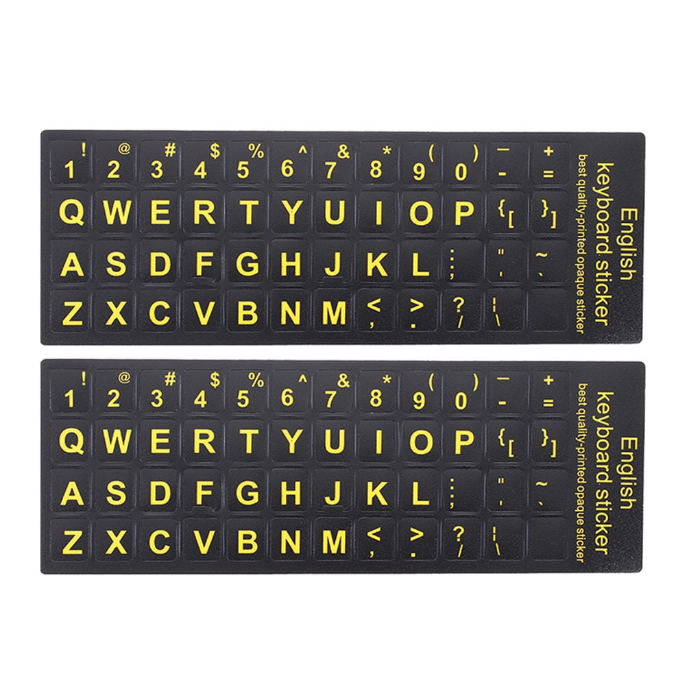 MLINS 2pcs English Alphabet Keyboard Stickers Self Adhesive Waterproof ...