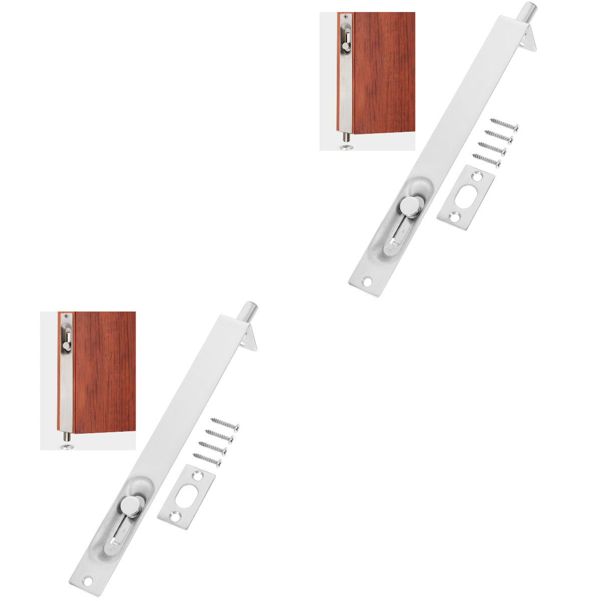 MLINS 2pcs Flush Bolt Stainless Steel Security Door Flush Bolt Hidden ...