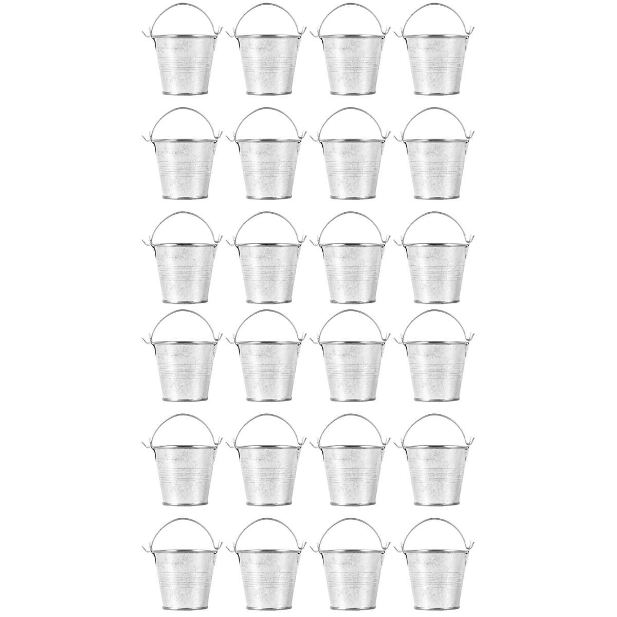 MLINS 2pcs Galvanized Planter Vintage Galvanized Metal Bucket Pot Tin ...