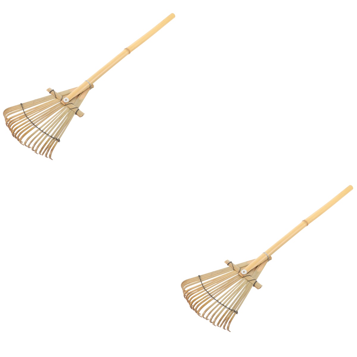 MLINS 2pcs Gardening Rake Small Hand Rake Garden Rake Wood Handle Leaf ...