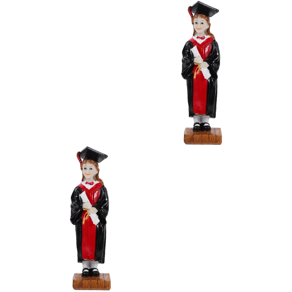 MLINS 2pcs Graduation Figurine Ornament Resin Statue Cartoon Figure ...