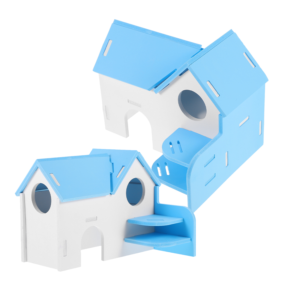 MLINS 2pcs Hamster House with Ladder Hideout Villa Chinchilla Hut ...