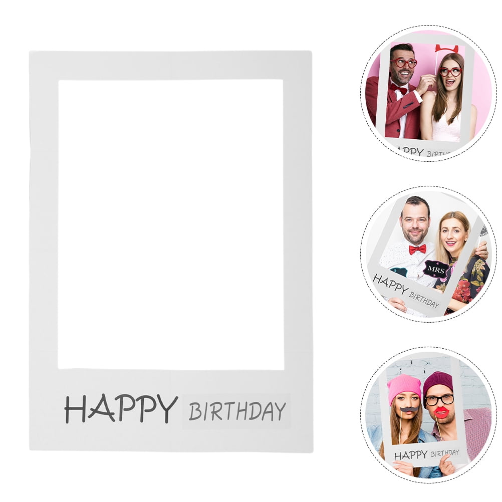 MLINS 2pcs Happy Birthday Party Frame Photo Prop Birthday Paper Picture ...