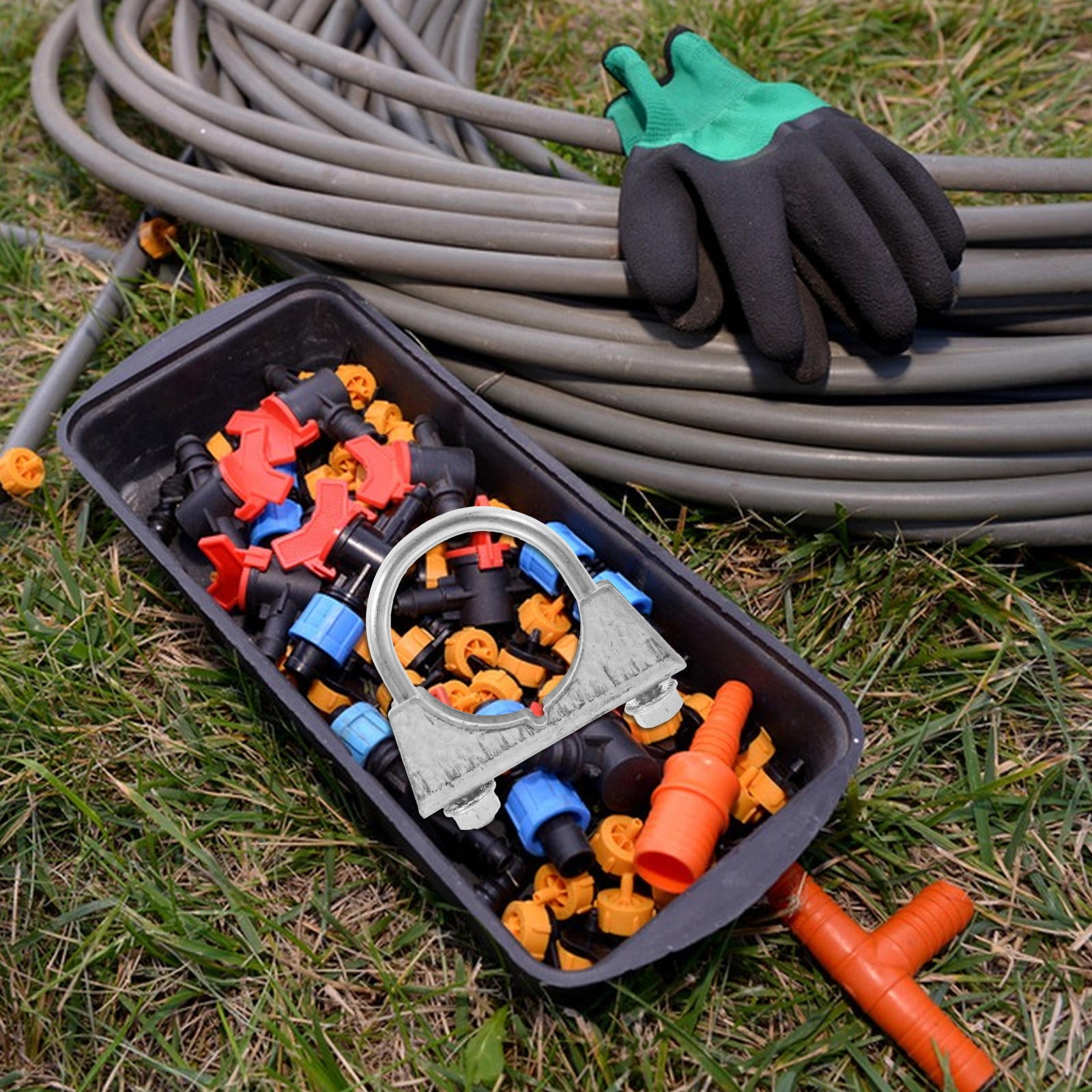 MLINS 2pcs Heavy Duty U-Bolt Pipe Clamp For Farm Water Pipe Stabilizer ...