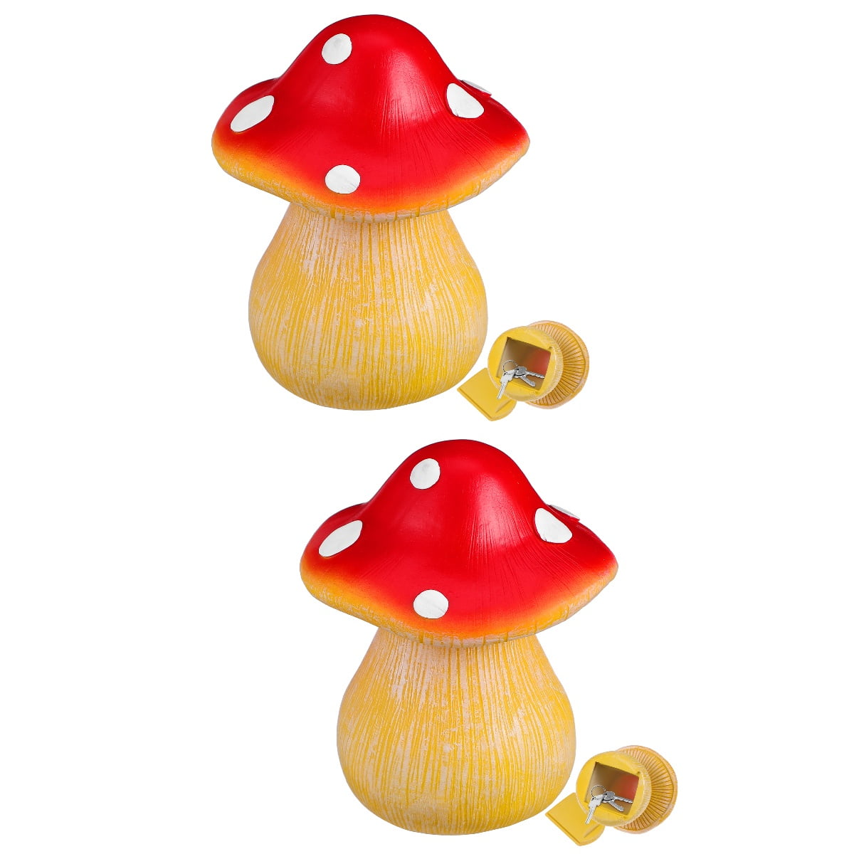 MLINS 2pcs Hide A Key Outside Fake Mushroom Key Hider Mushroom Figurine ...