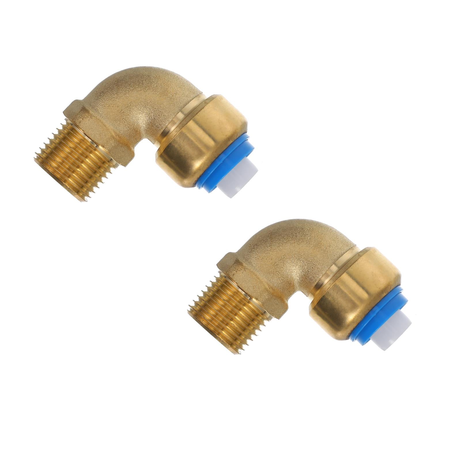 MLINS 2pcs Hose Connector Plumbing Elbow Fitting Push-Fit Brass ...